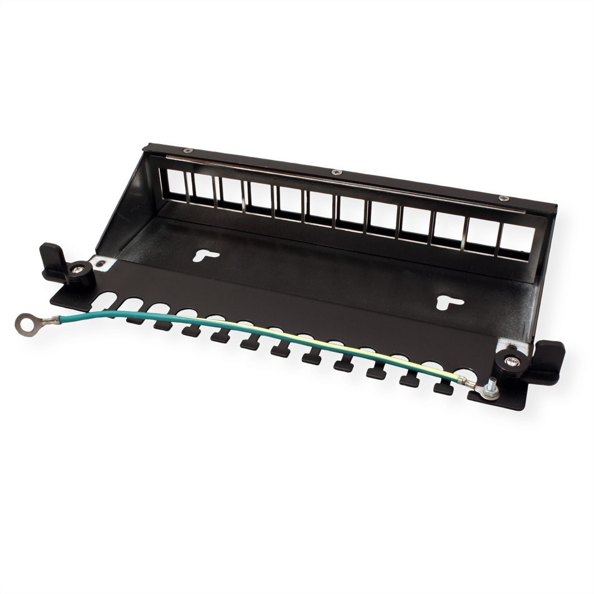 Value Keystone Module Frame 12 Ports Blank Black Secomp