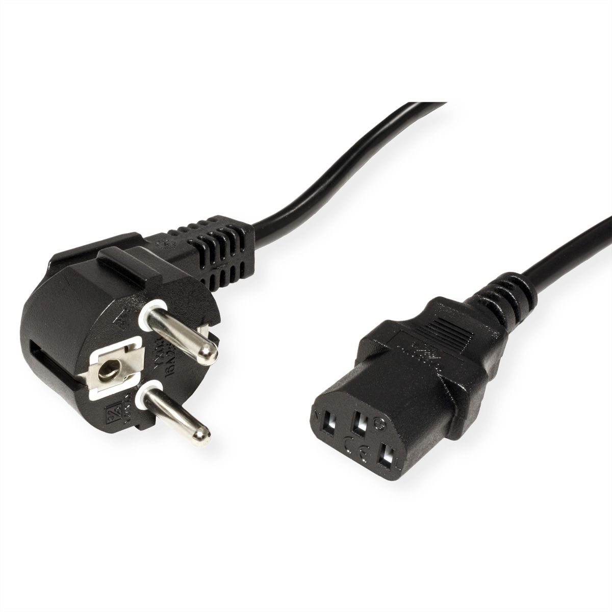 STANDARD Power Cable, straight IEC Conncector, black, 1.8 m - SECOMP ...