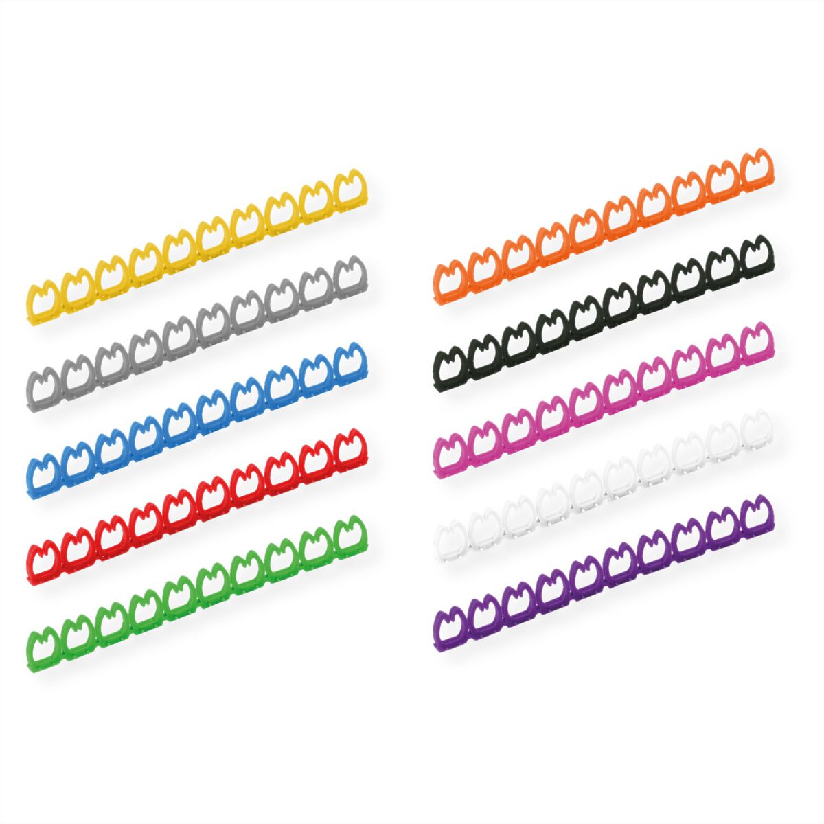 VALUE Cable Marker Set for Patchcords, 10 x 10 pcs., 4 - 5.5mm ...