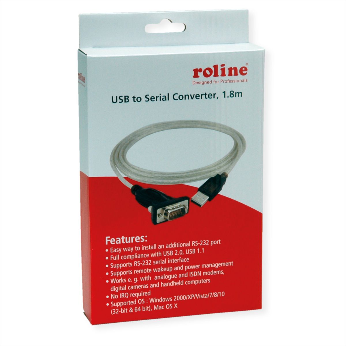 ROLINE Converter Cable USB to Serial, 1.8 m - SECOMP International AG