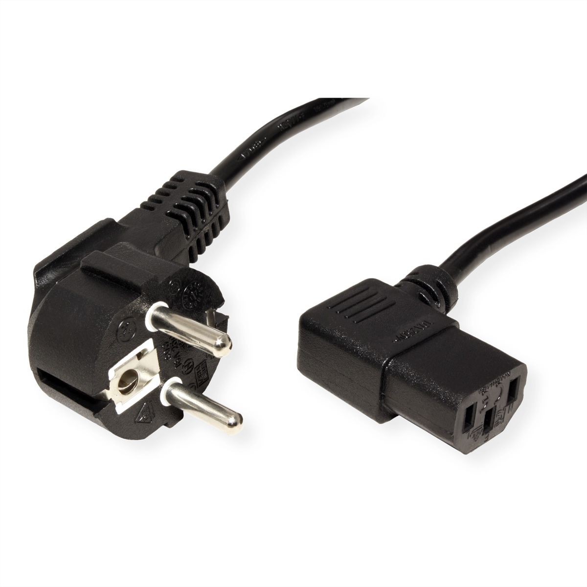 STANDARD Power Cable, angled IEC Connector, black, 1.8 m - SECOMP ...
