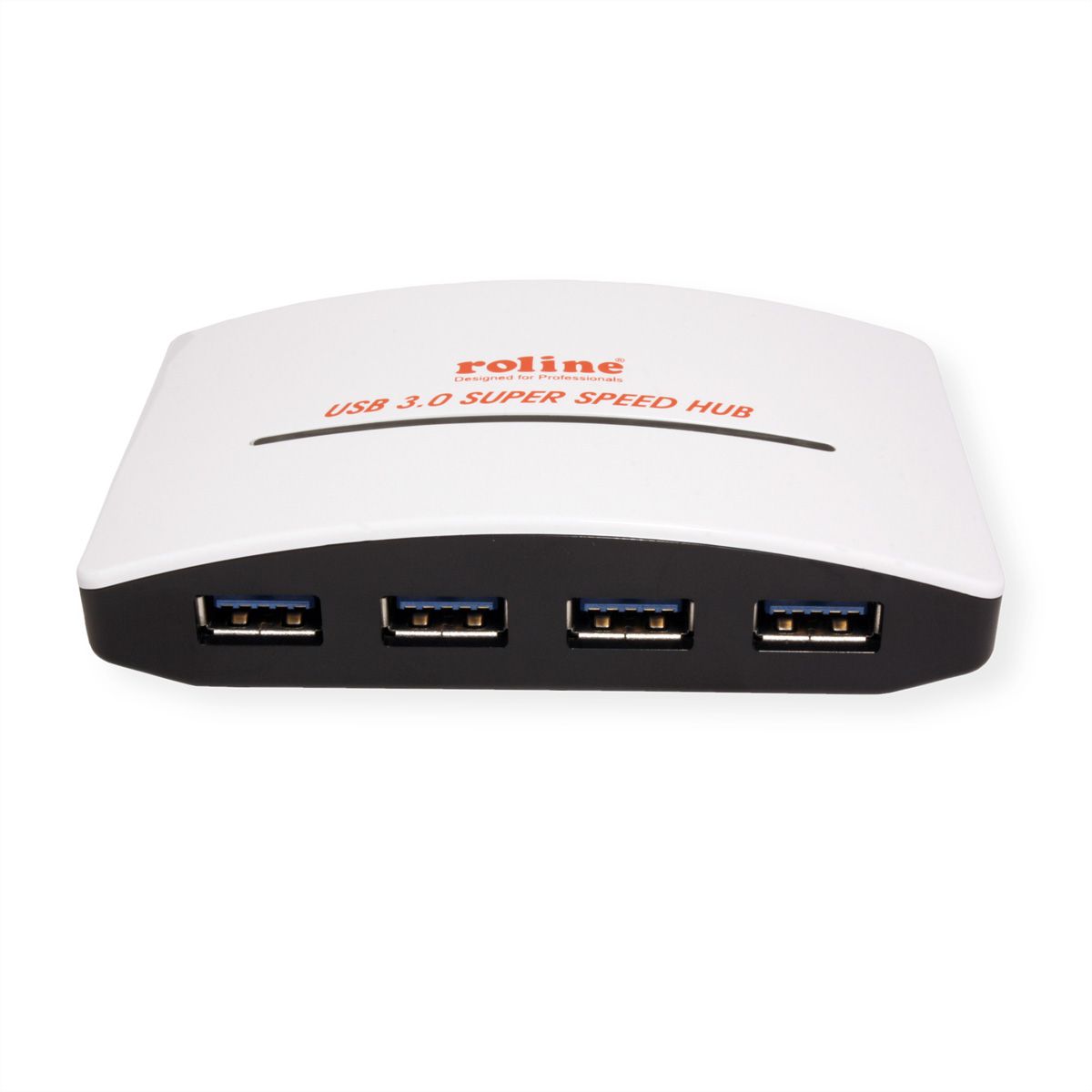 ROLINE USB 3.2 Gen 1 Hub "Black & White", 4 Ports, with Power Supply ...