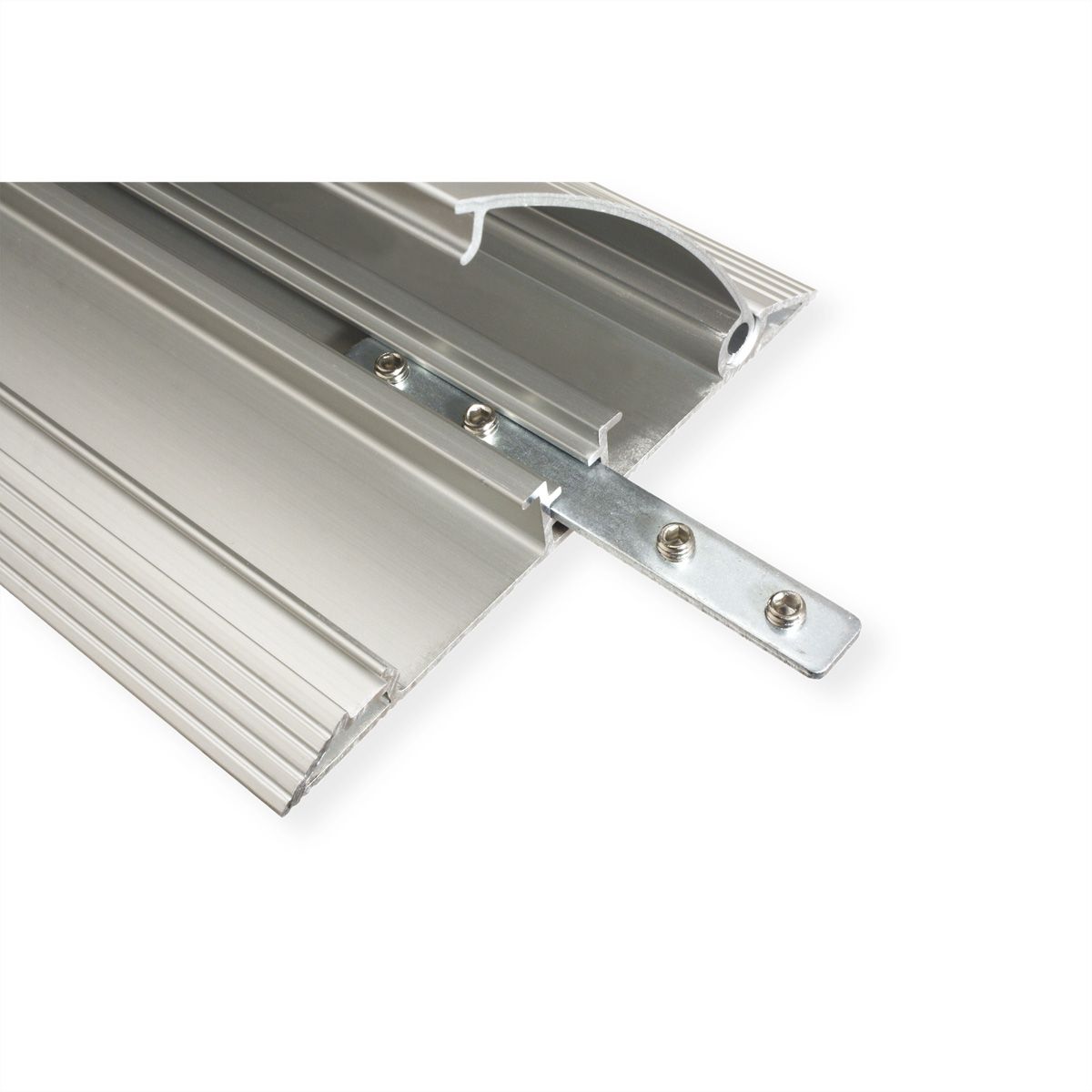 ROLINE 2-Channel Aluminum Floor Cable Cover, 139 x 22 mm, silver, 1.1 m ...