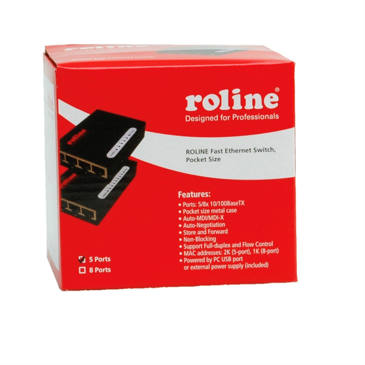 ROLINE Fast Ethernet Switch, Pocket, 5 Ports - SECOMP International AG
