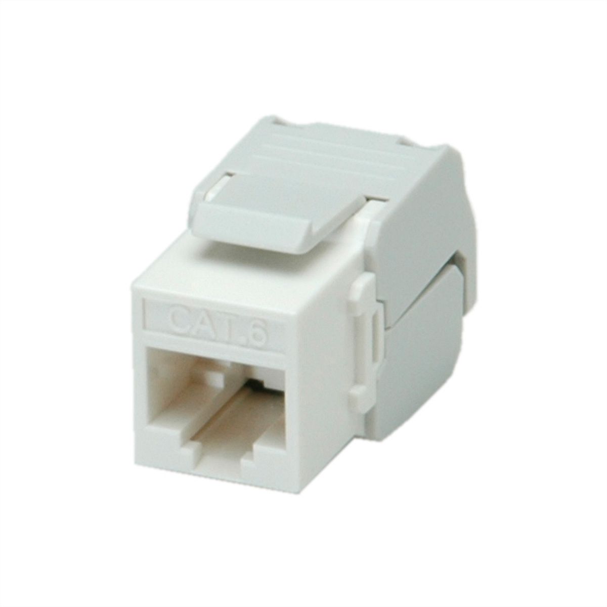 ROLINE Cat.6 (Class E) Keystone Jack, RJ-45, UTP, tool-free, white ...