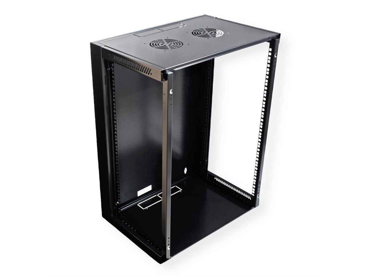 VALUE 19" Wall Mount Rack 15U, 775x570x600 mm (HxWxD), black - SECOMP ...