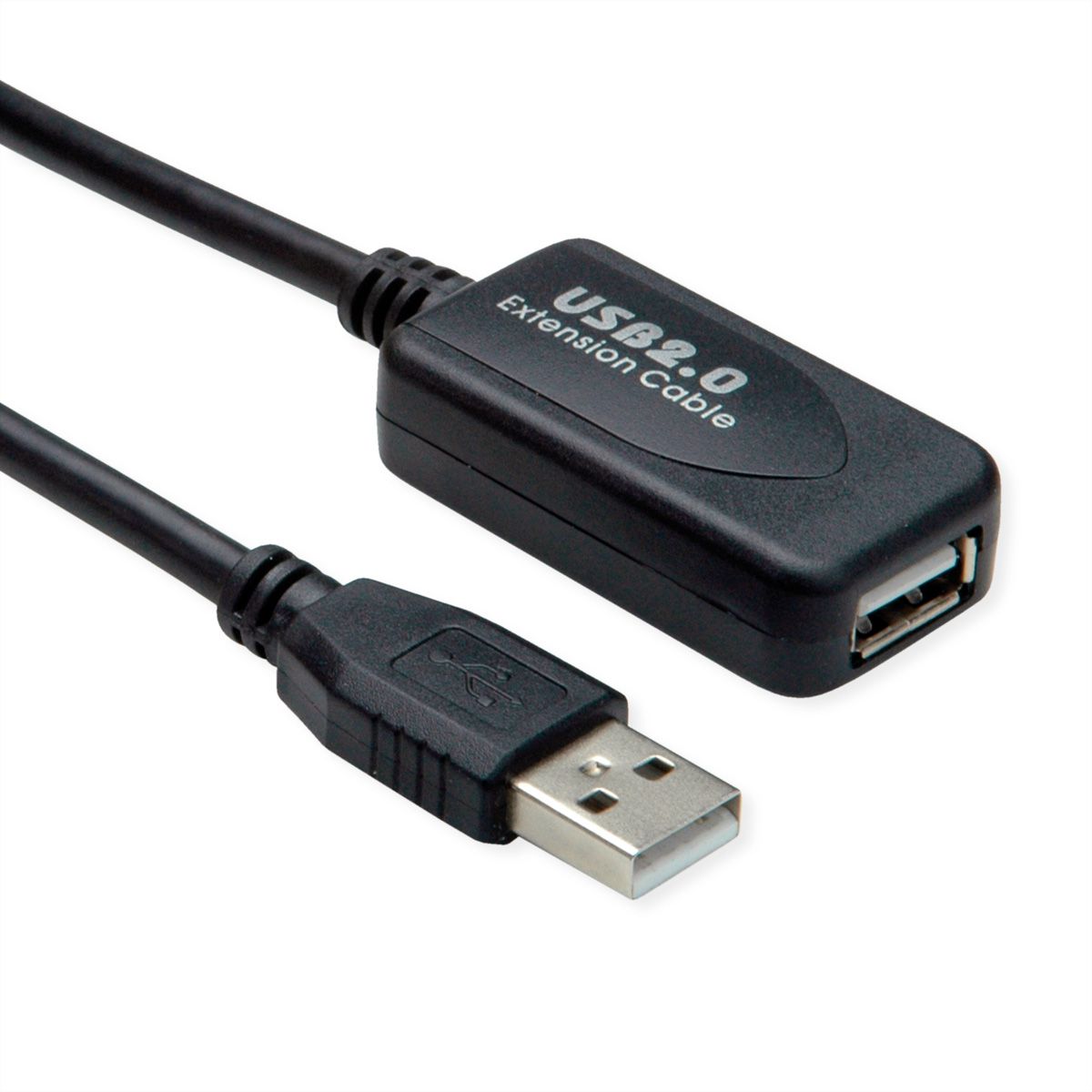 STANDARD USB 2.0 Extension Cable, active with Repeater, black, 15 m ...
