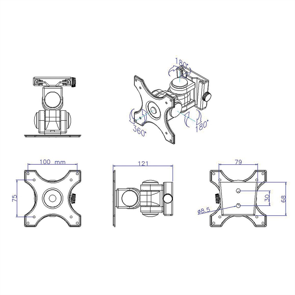 VALUE LCD Monitor Wall Mount Kit, 2 Joints - SECOMP International AG