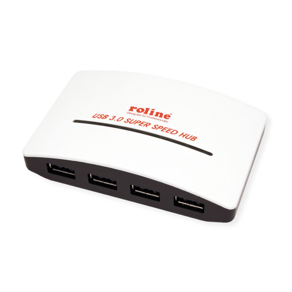 ROLINE USB 3.2 Gen 1 Hub "Black & White", 4 Ports, with Power Supply ...