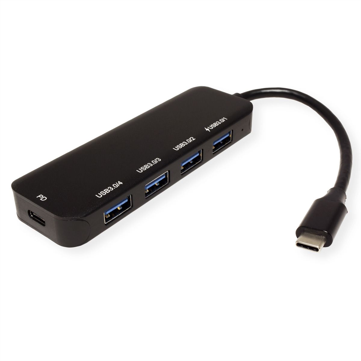 VALUE USB 3.2 Gen 1 Hub, 4 Ports, Type C connection cable, with PD ...