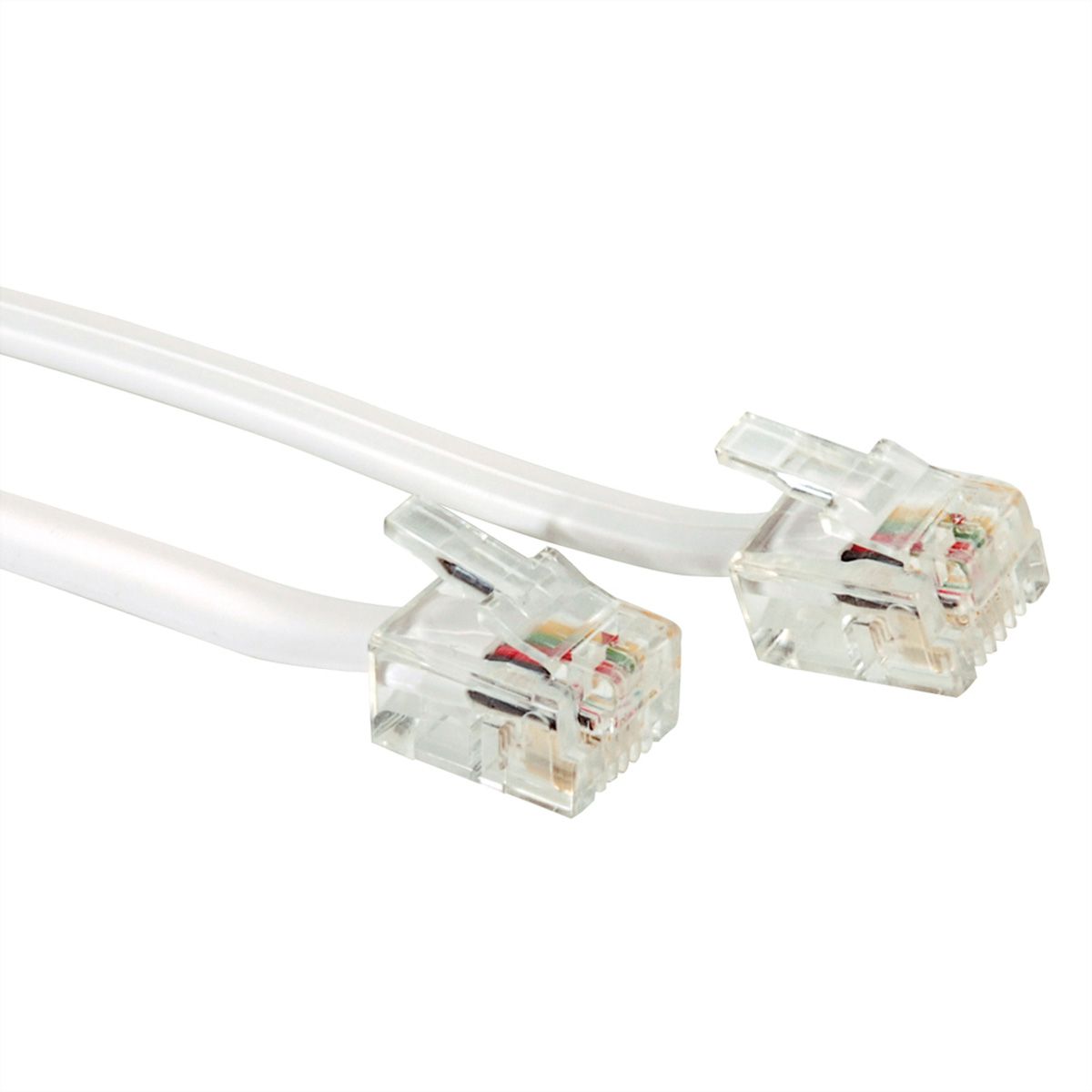 RJ-12 Cable, 6P4C, white, 6 m - SECOMP International AG