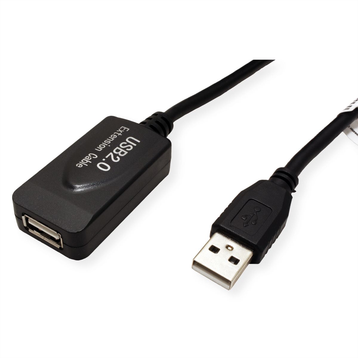 STANDARD USB 2.0 Extension Cable, active with Repeater, black, 15 m ...