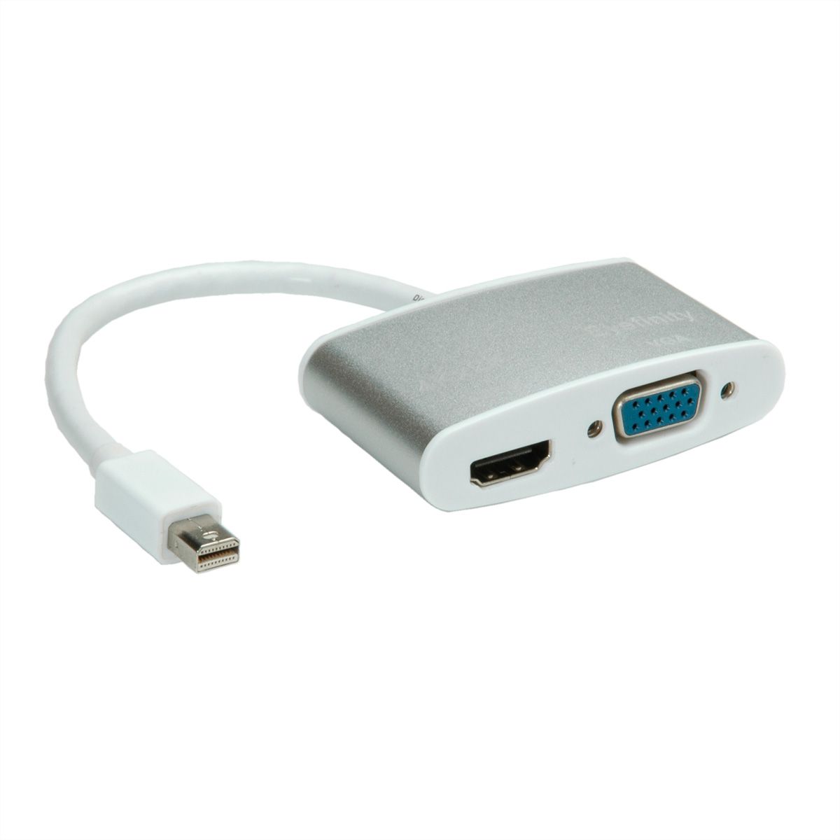 ROLINE Adapter, Mini DisplayPort - HDMI/VGA, Mini DP M - HDMI/VGA F ...