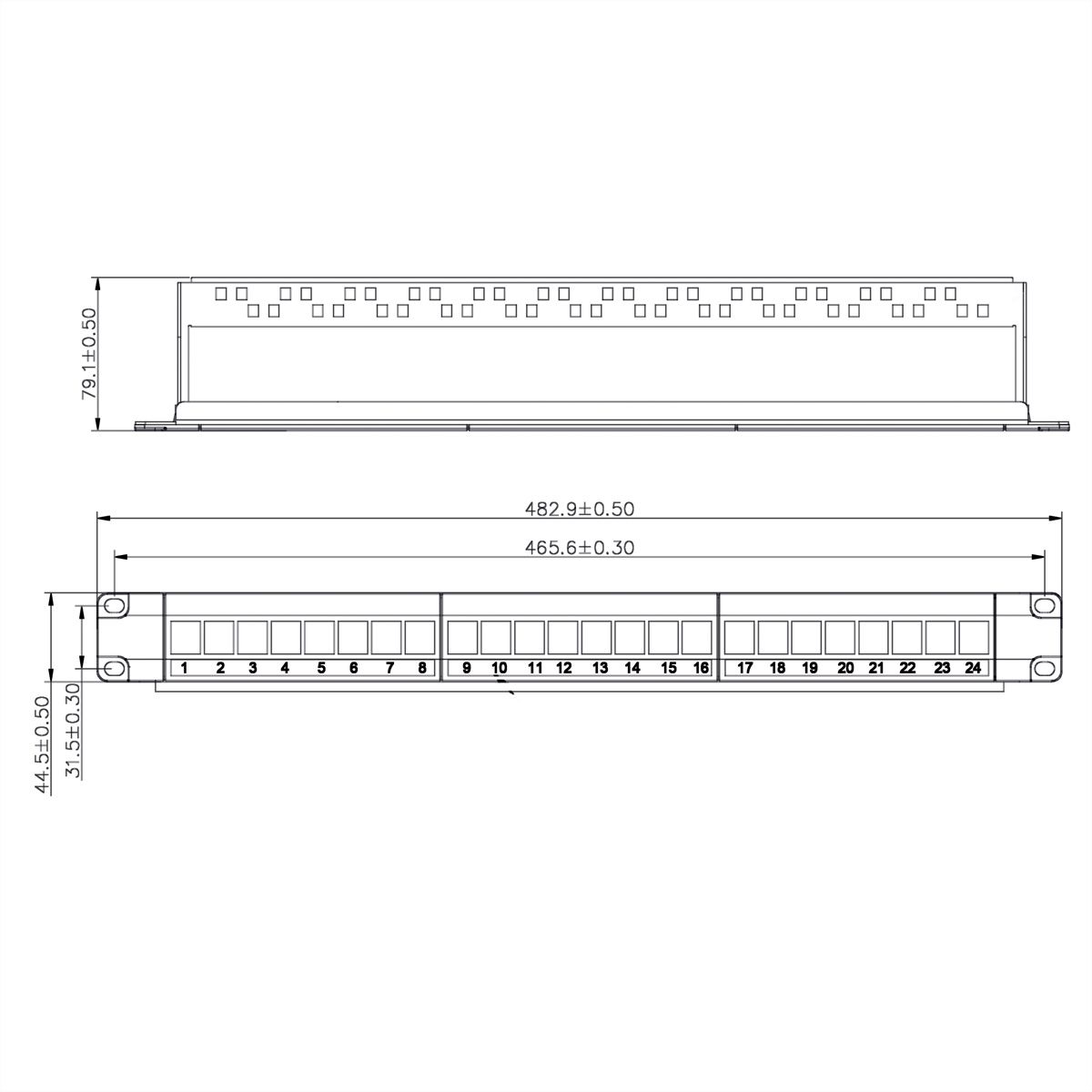 VALUE Keystone 19'' Module Frame, 24 ports, unshielded, 1U, 3-piece-type, black - SECOMP ...