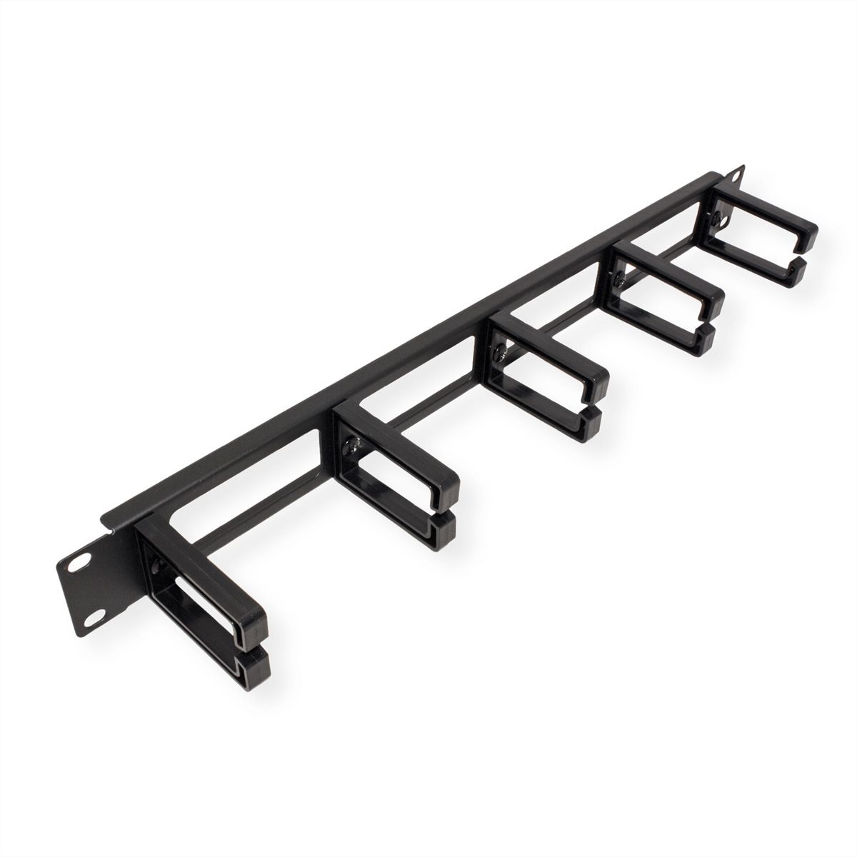 VALUE 19" 1U Cable Management Plate, C-Type, 5 Hooks, Cut-out front ...