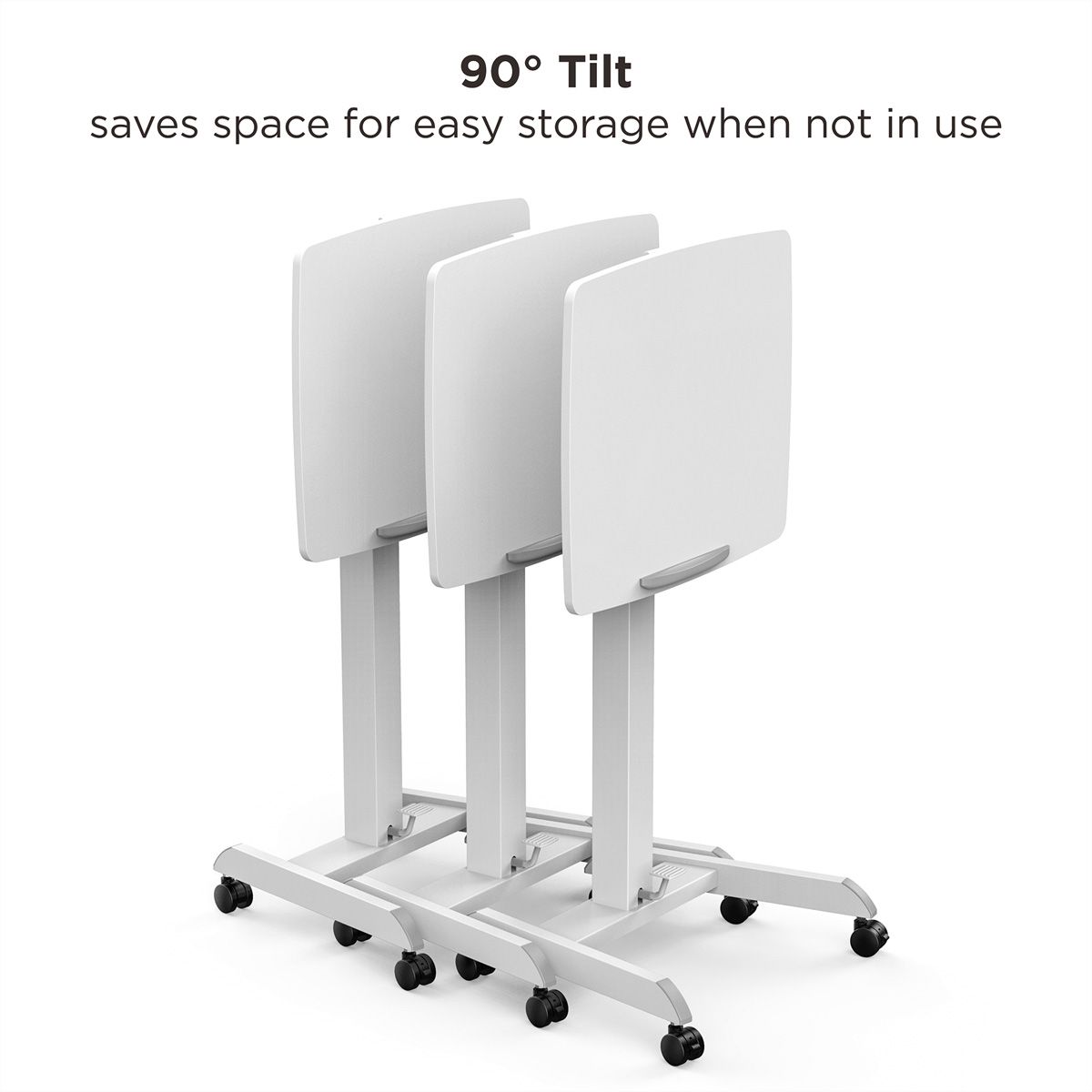 ROLINE PC Standing Workstation, height adjustable, tiltable, white ...