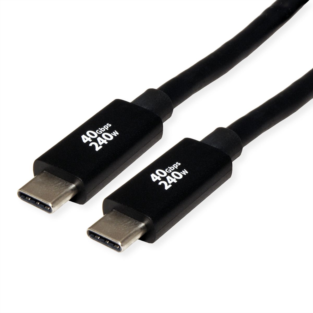 ROLINE Cable USB4 Gen3x2, with Emark, C–C, M/M, 240W, black, 2 m ...