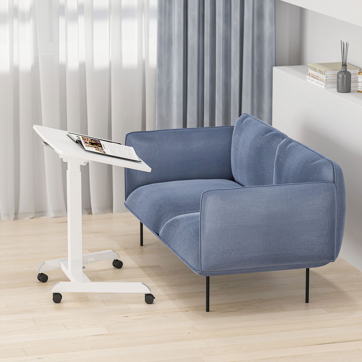 ROLINE PC Standing Workstation, height adjustable, tiltable, white ...