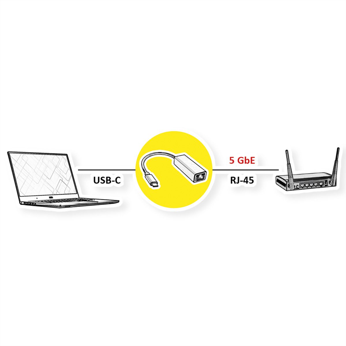 ROLINE USB 3.2 Gen 1 Type C to 5 Gigabit Ethernet Converter - SECOMP ...