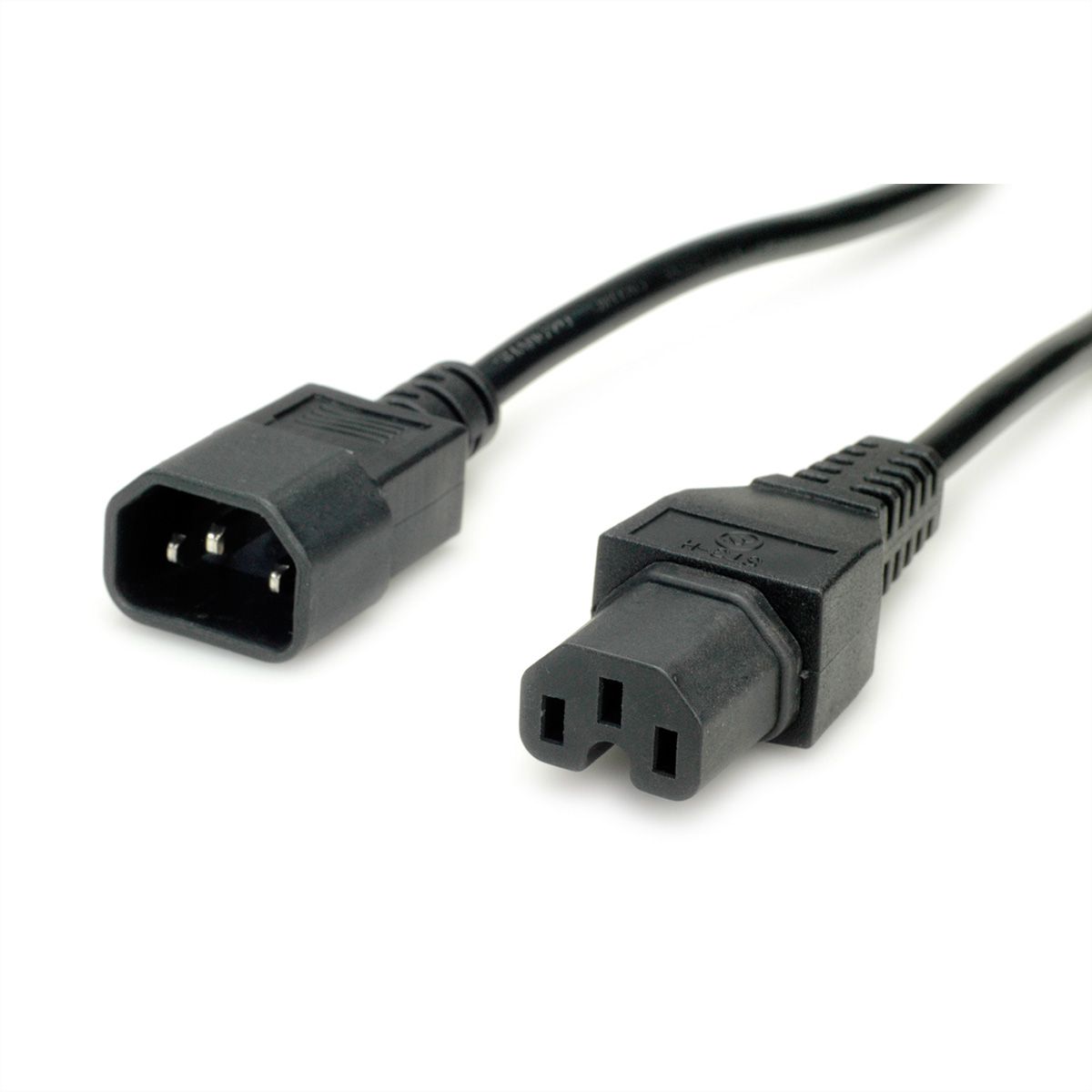 VALUE Power Cable IEC320/C14 Male - C15 Female, H05RN-F, black, 0.5 m ...