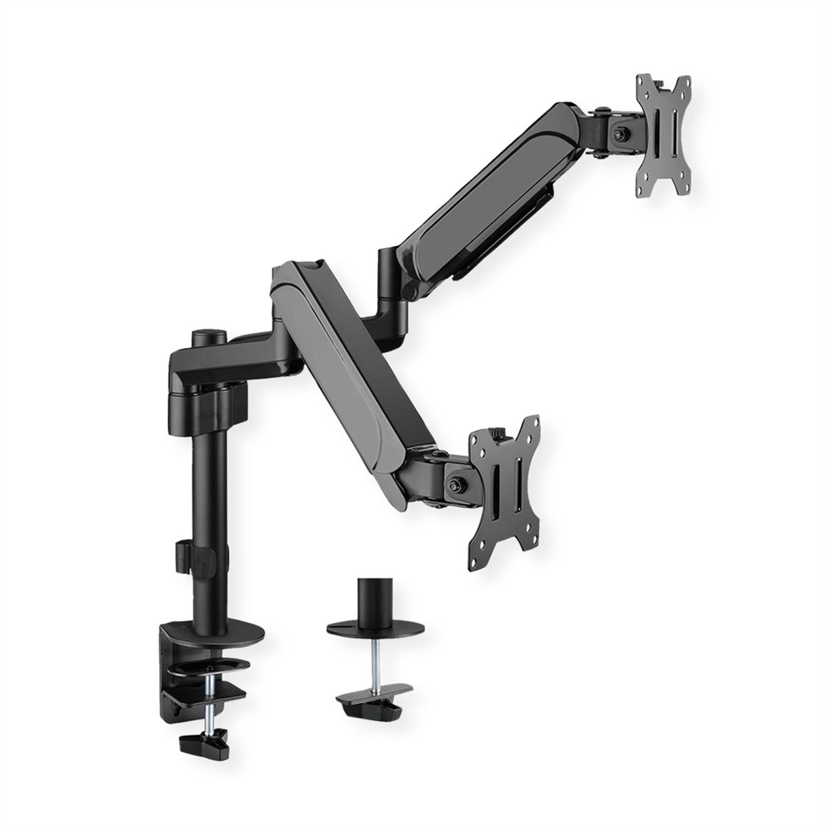 VALUE Dual Monitor Arm, Pole Mount, 4 Joints, Desk Clamp - SECOMP ...