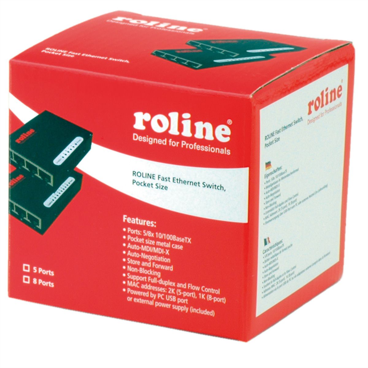 ROLINE Fast Ethernet Switch, Pocket, 5 Ports - SECOMP International AG