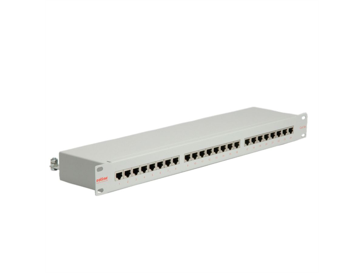 ROLINE Cat.5e (Class D) 19" Patch Panel, 24 Ports, STP, grey - SECOMP ...