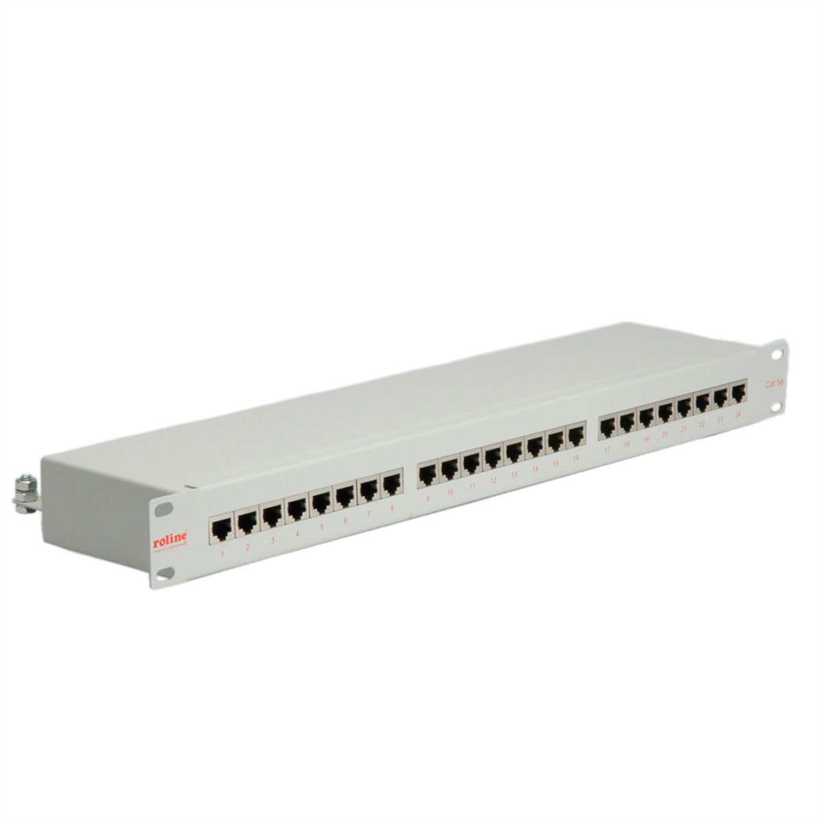 ROLINE Cat.5e (Class D) 19" Patch Panel, 24 Ports, STP, grey - SECOMP International AG