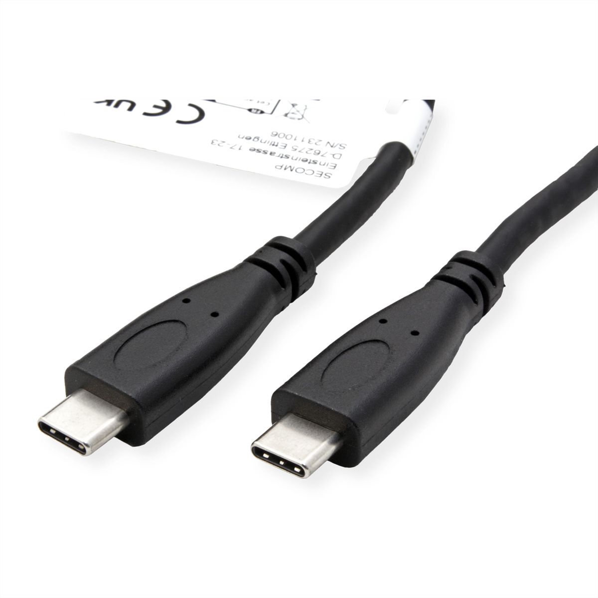 ROLINE USB 3.2 Gen 2 Cable, PD (Power Delivery) 20V5A, with Emark, C-C ...