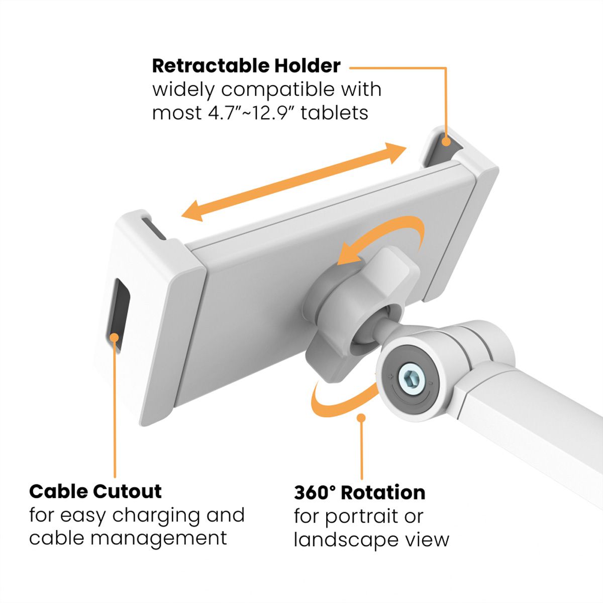 VALUE Universal Adjustable Tablet Clamp Mount - SECOMP International AG