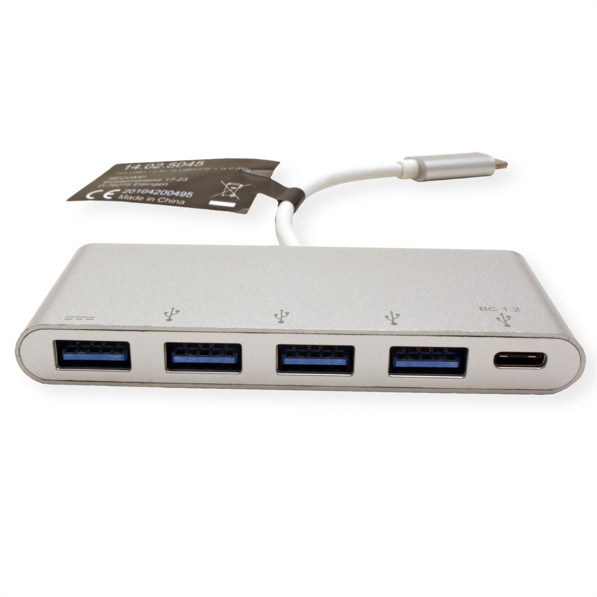 ROLINE USB 3.2 Gen 1 Hub, 4 Ports, Type C connection cable, with Power ...