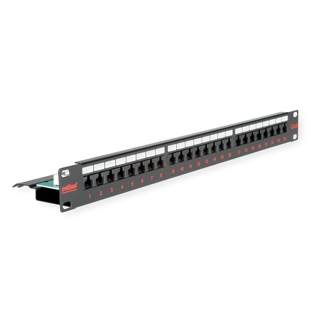 ROLINE Cat.6 (Class E) 19" Patch Panel, 24 Ports, UTP, black - SECOMP ...