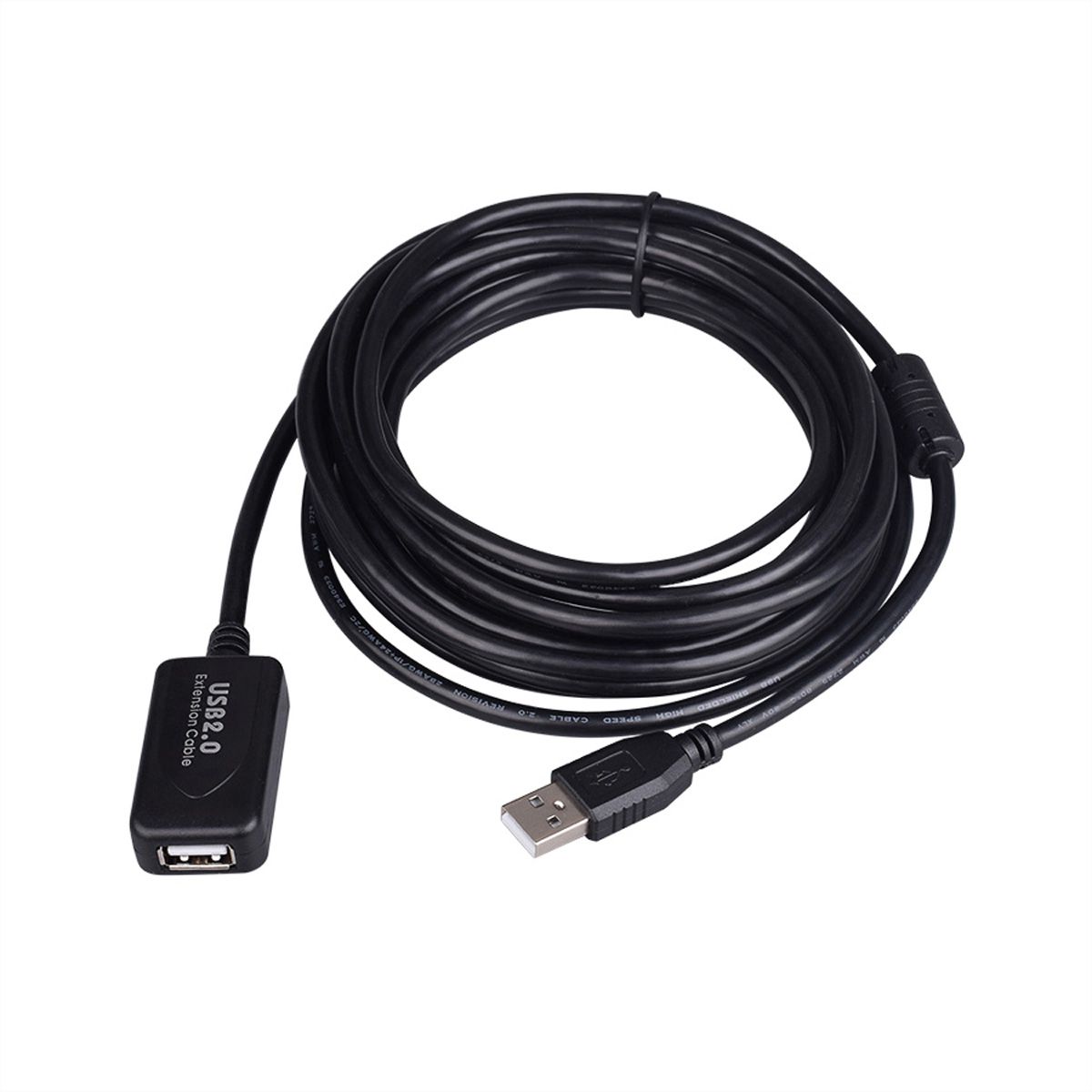 STANDARD USB 2.0 Extension Cable, active with Repeater, black, 15 m ...