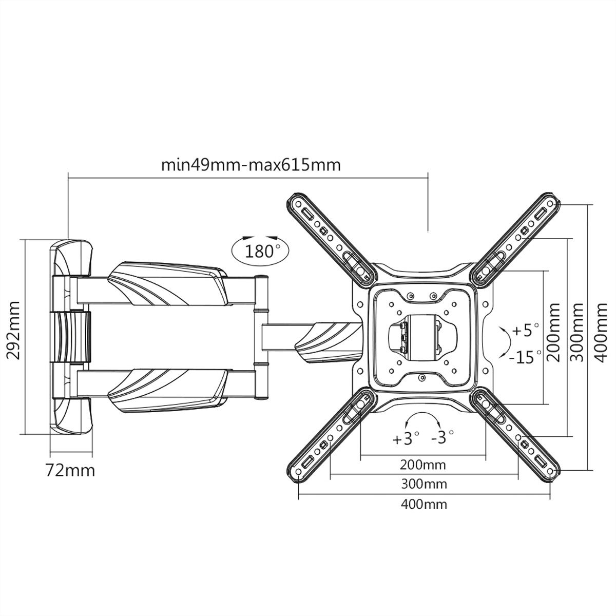 VALUE LCD/TV Wall Mount, 4 Joints - SECOMP International AG