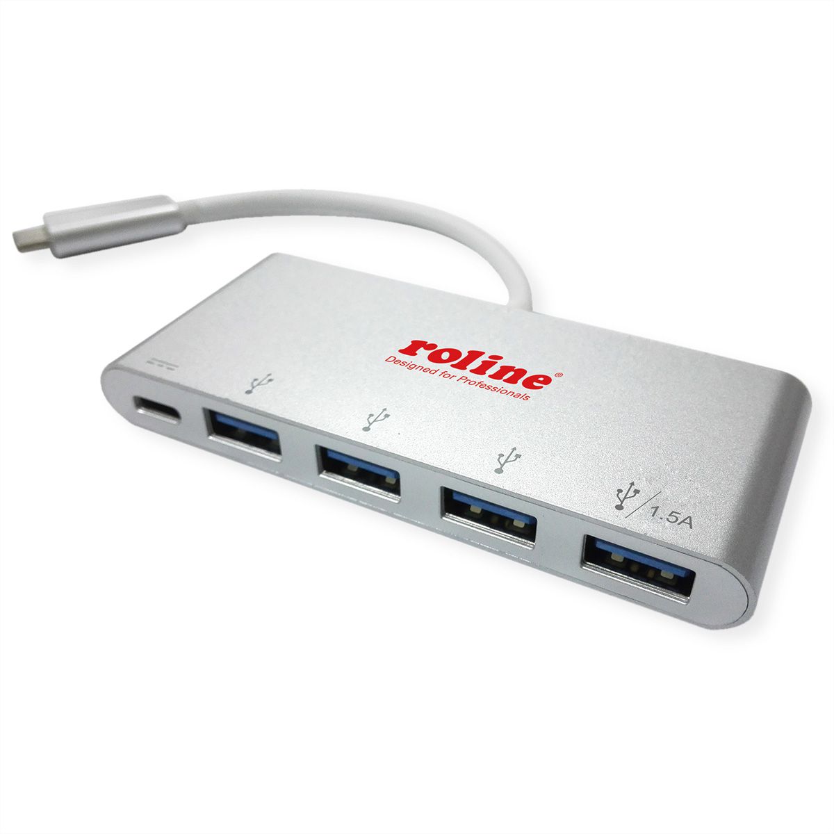 ROLINE USB 3.2 Gen 1 Hub, 4x USB A, 1x PD, Type C - SECOMP International AG